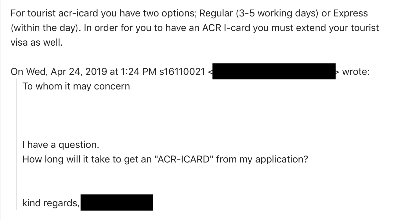セブ島留学 ACR I-CARDを自力で入手！！ | doliNOTE